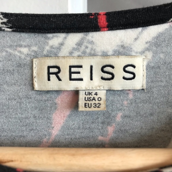 Reiss | Dresses | Reiss Black White Red Pattern Sheath Dress | Poshmark